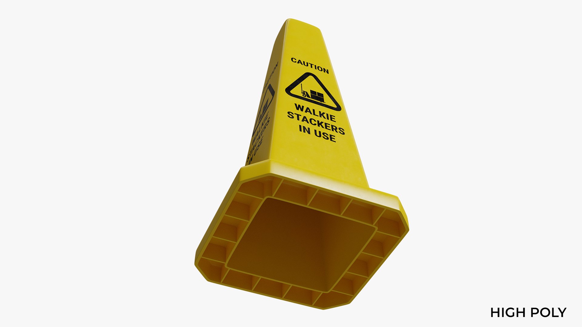 3D Yellow Closed Top 24 Inch Safety Lamba Floor Cone Caution Walkie ...