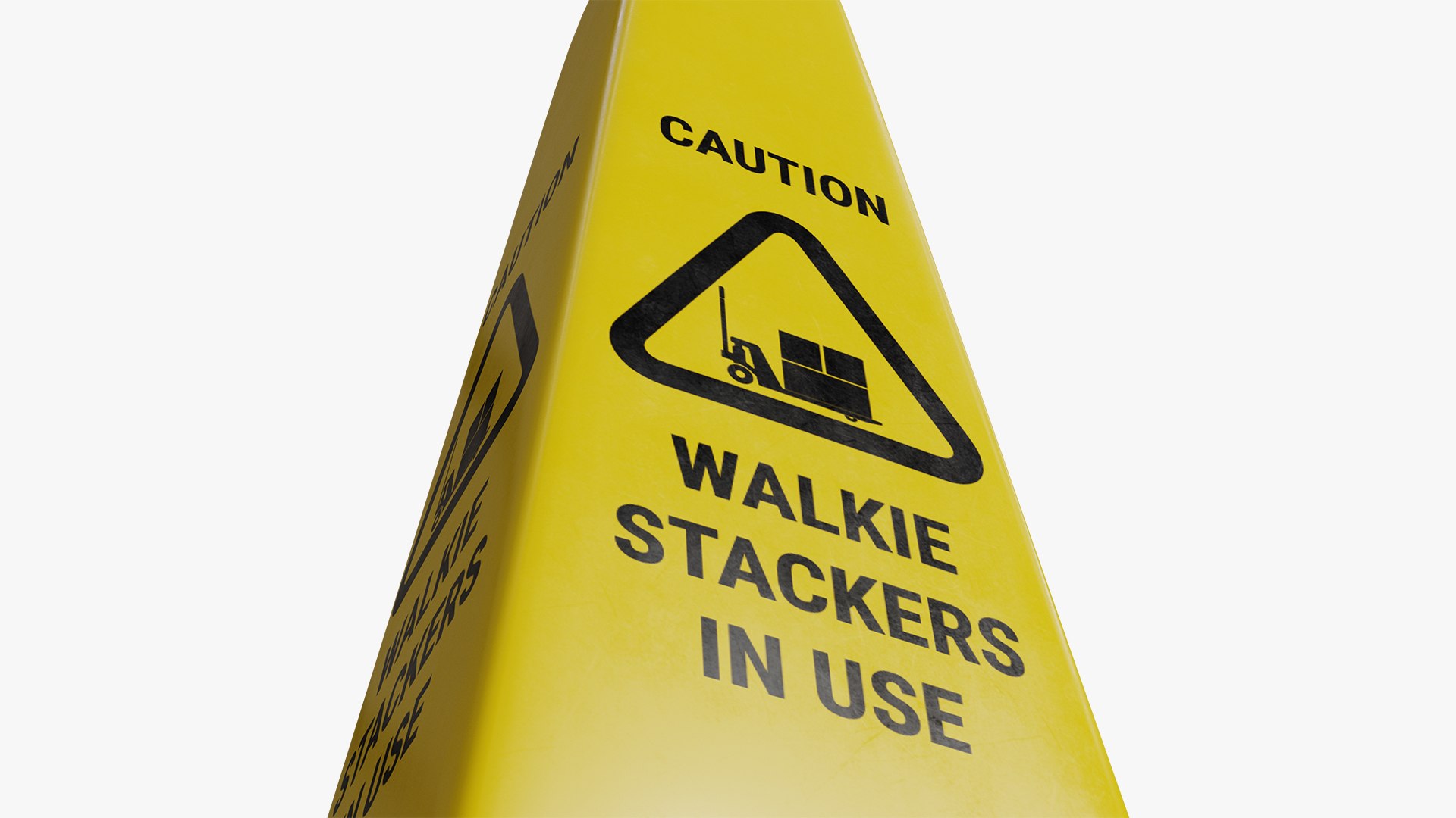 3D Yellow Closed Top 24 Inch Safety Lamba Floor Cone Caution Walkie ...