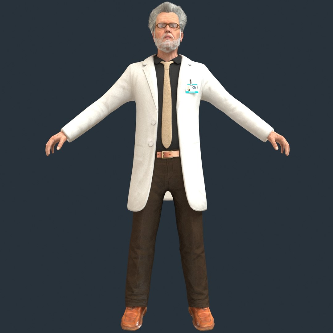 Old Scientist Man 3D Model - TurboSquid 1451295