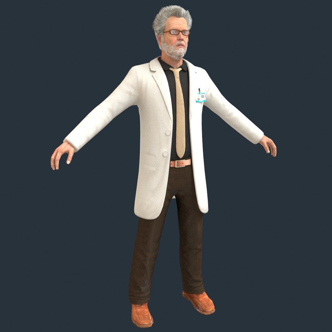 Old Scientist Man 3D Model - TurboSquid 1451295