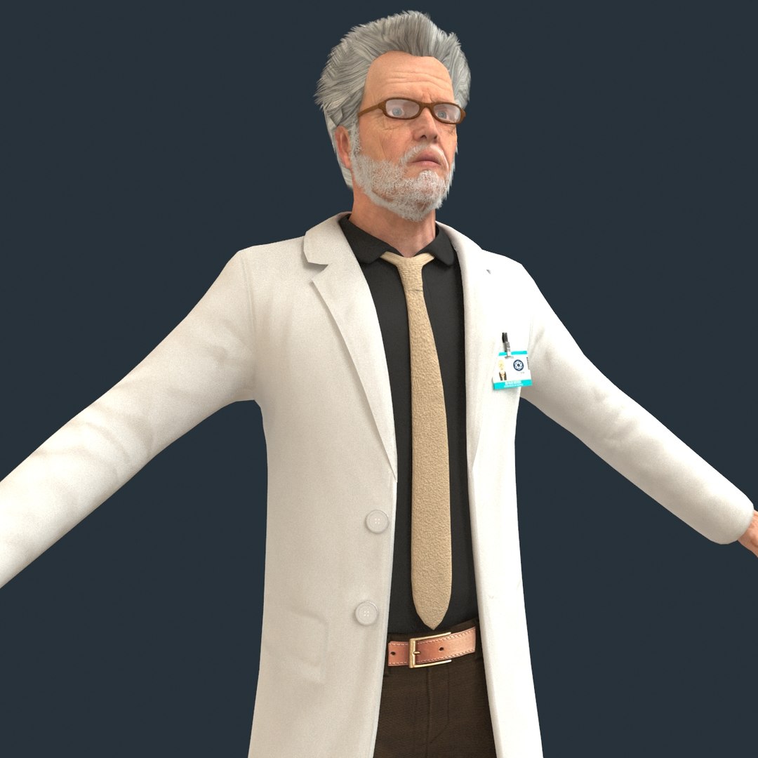 Old Scientist Man 3D Model - TurboSquid 1451295
