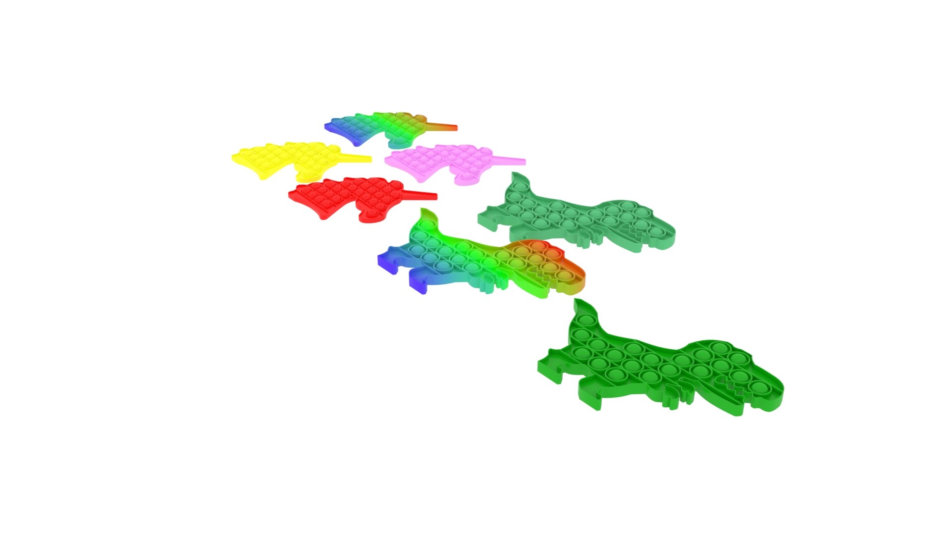 3D Animal Pop It Fidget Toys Set - TurboSquid 1761573