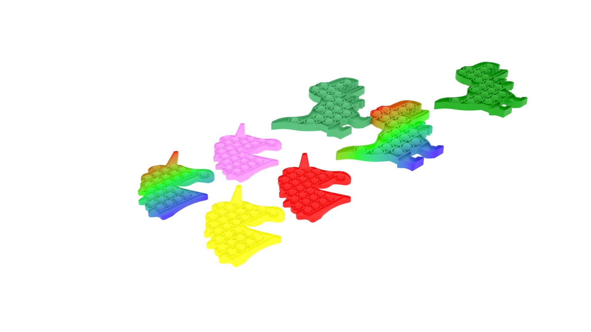 3D Animal Pop It Fidget Toys Set - TurboSquid 1761573