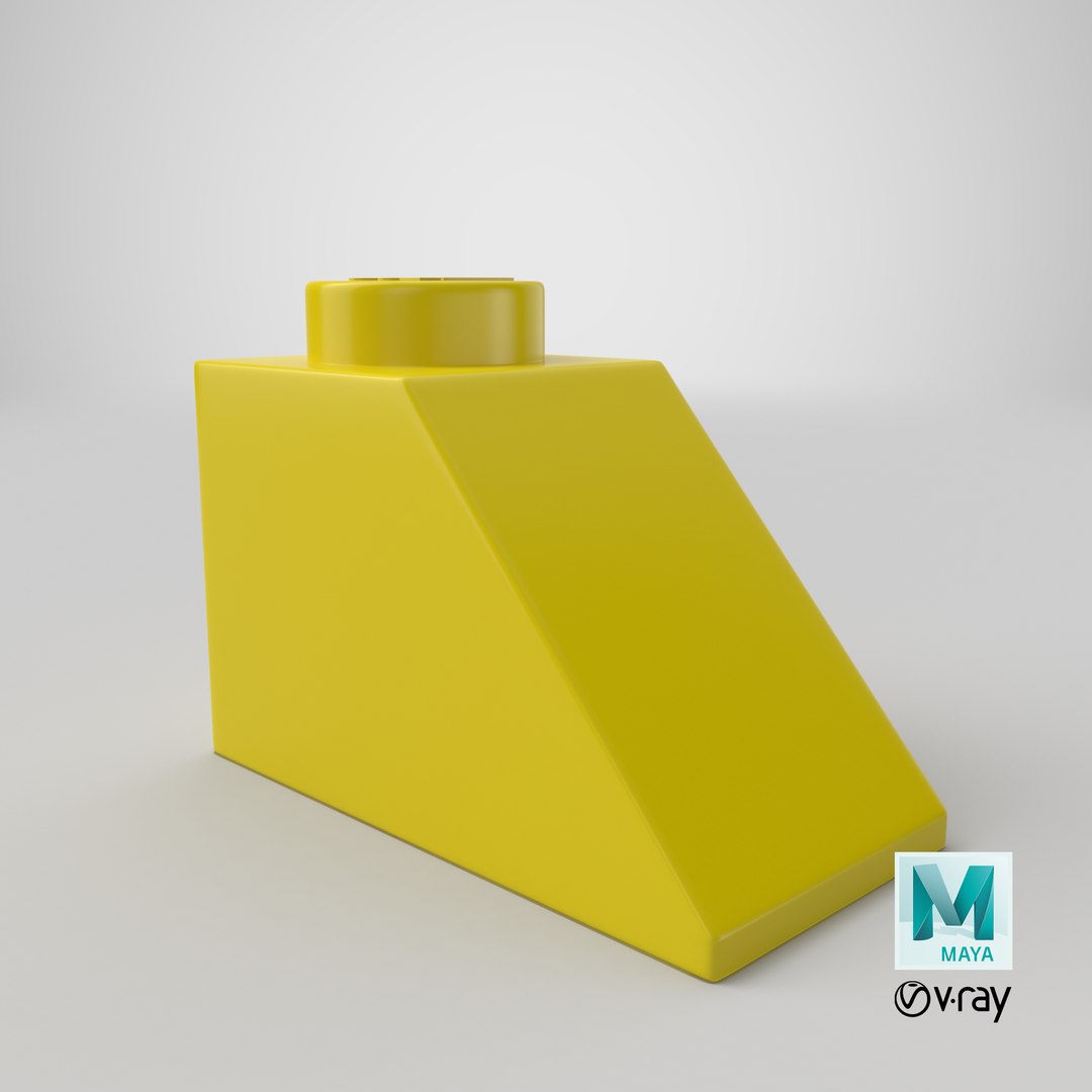 Lego Brick 2x1 Slope Model - TurboSquid 1409403