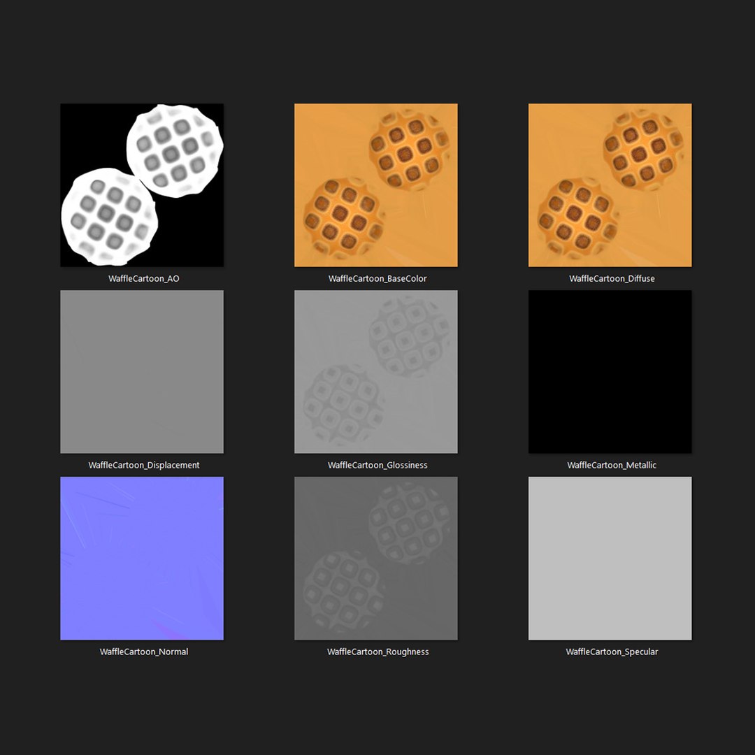 3D Waffle Cartoon Model - TurboSquid 1903852