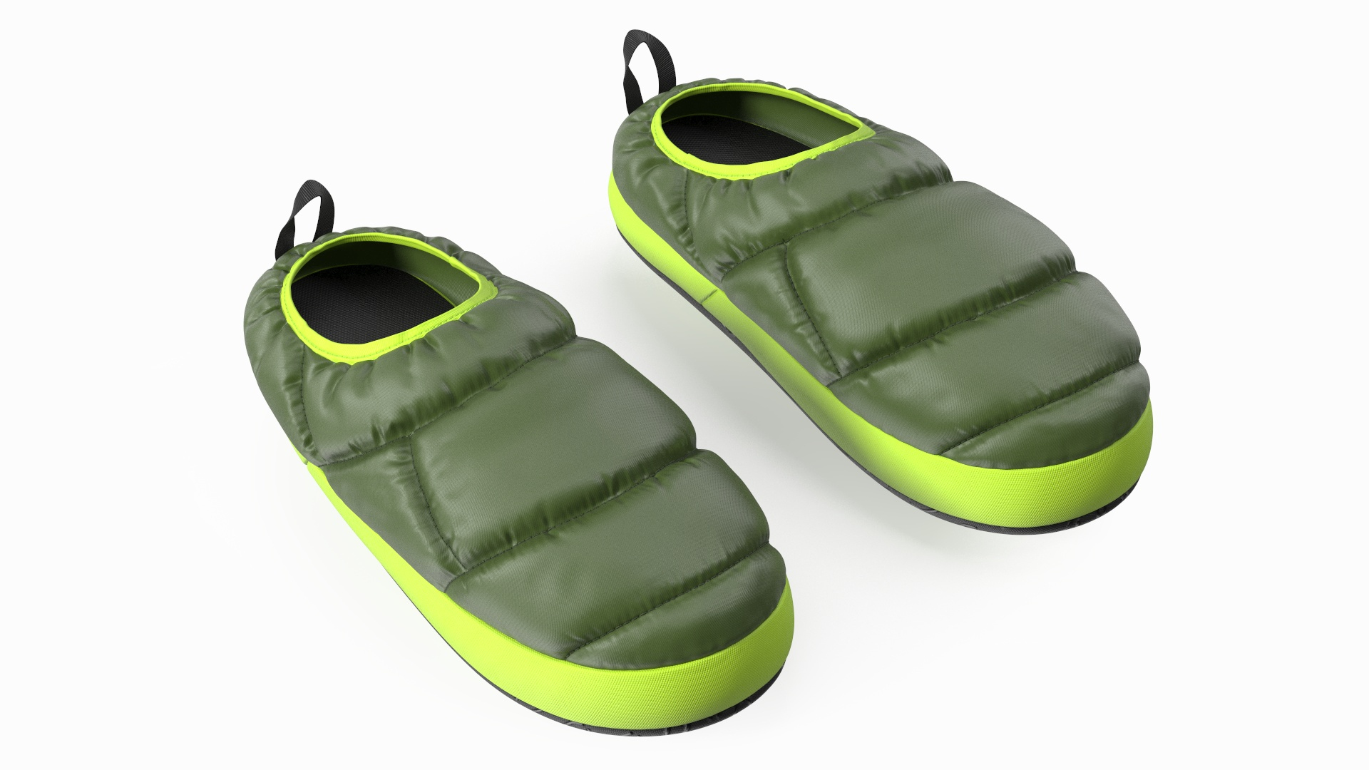 3D Green Down Slippers - TurboSquid 2045911