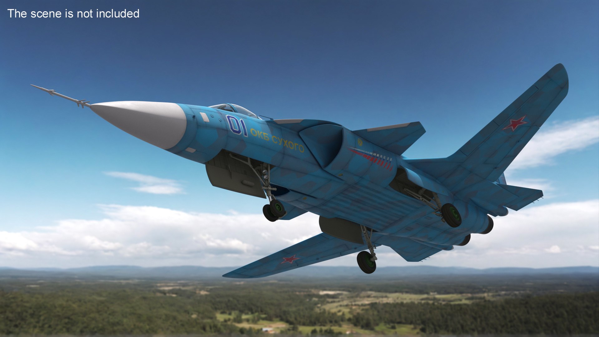 3D Sukhoi Su 47 Berkut Russian Supersonic Jet Fighter Rigged For Cinema ...
