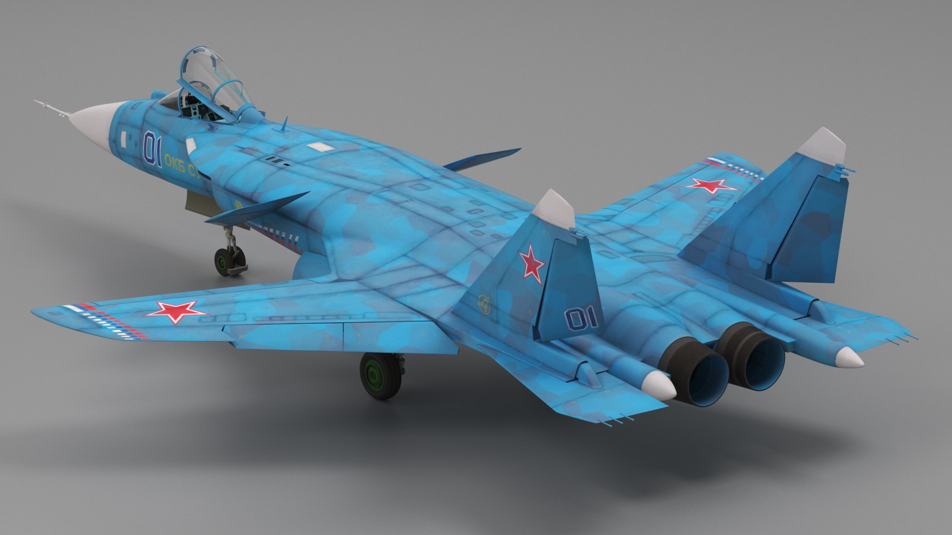 3D Sukhoi Su 47 Berkut Russian Supersonic Jet Fighter Rigged For Cinema ...