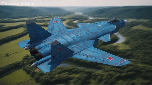 modelo 3d Avión de combate supersónico ruso Sukhoi Su 47 Berkut ...