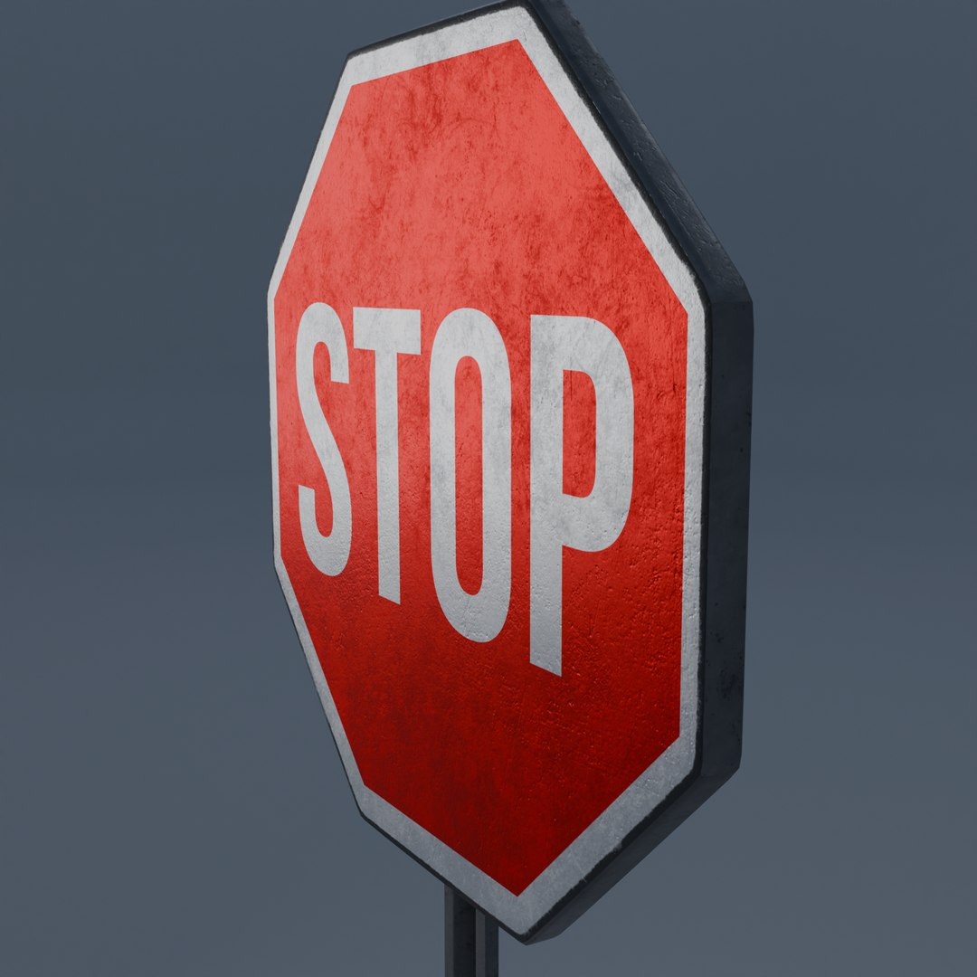 Stop Sign 3D Model - TurboSquid 2182136