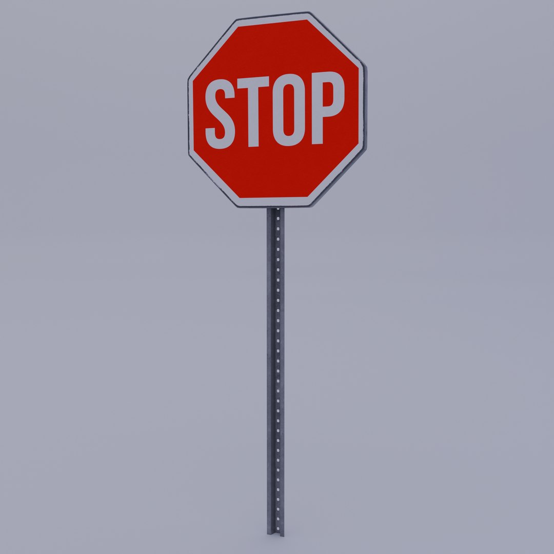 Stop Sign 3D Model - TurboSquid 2182136