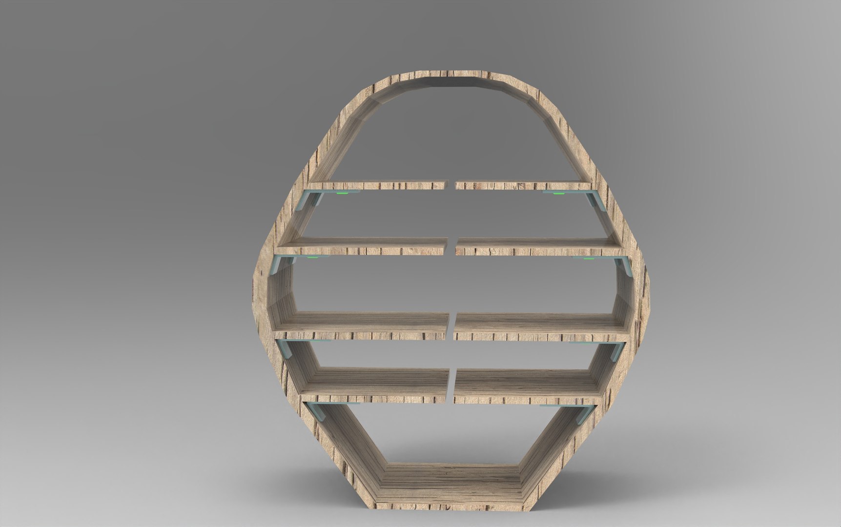 Bookshelves with round design 3D - TurboSquid 1952204