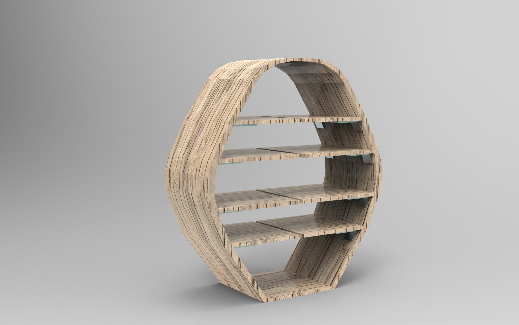 Bookshelves with round design 3D - TurboSquid 1952204