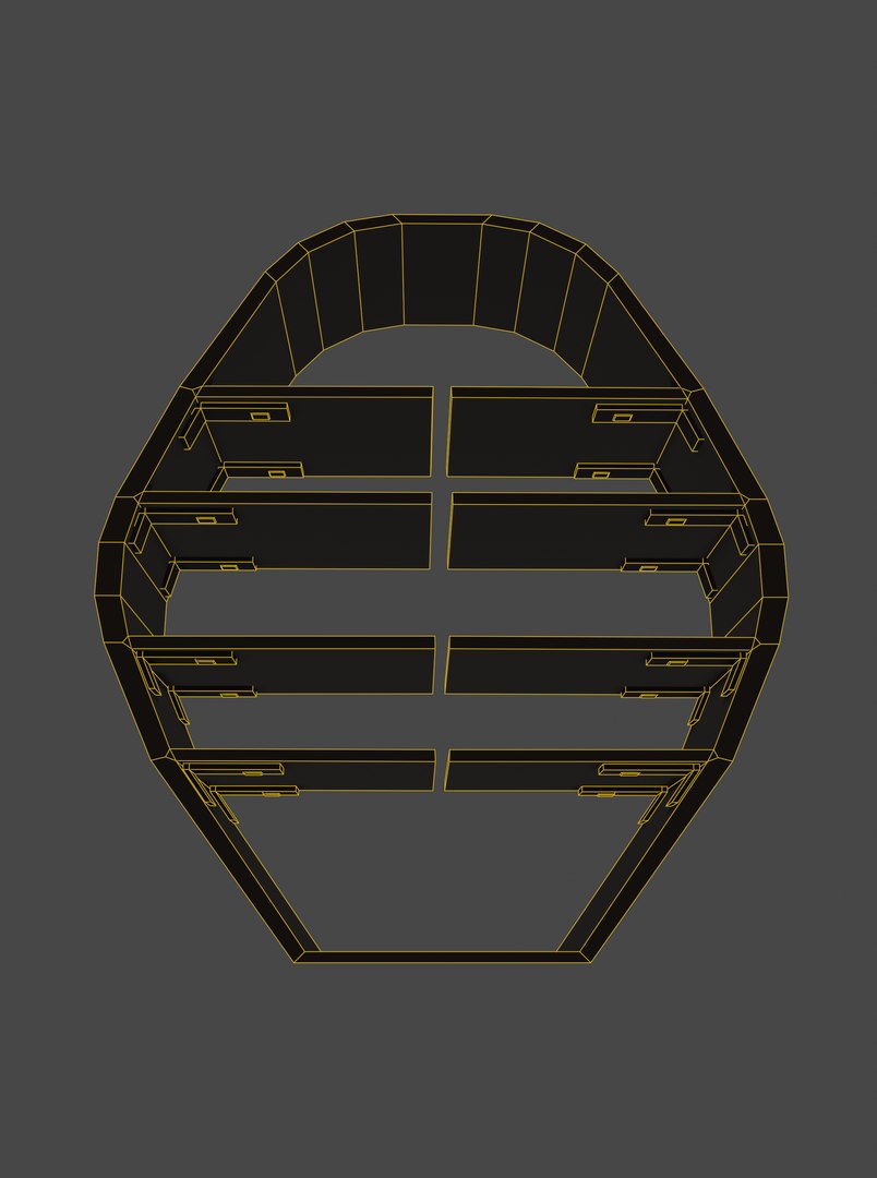 Bookshelves with round design 3D - TurboSquid 1952204