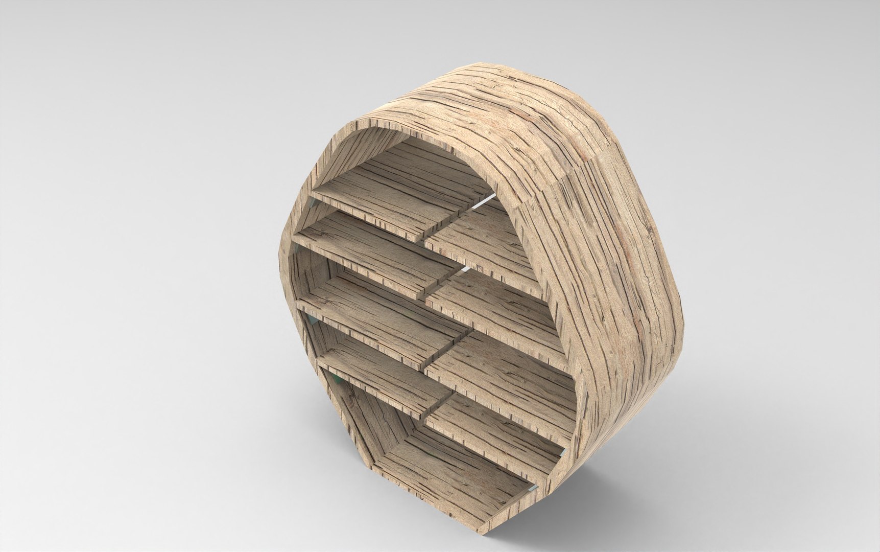 Bookshelves with round design 3D - TurboSquid 1952204