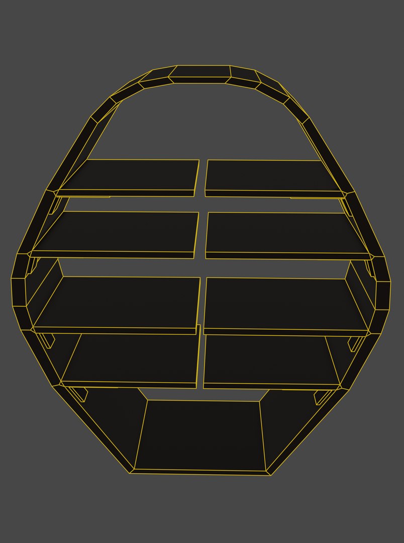 Bookshelves with round design 3D - TurboSquid 1952204