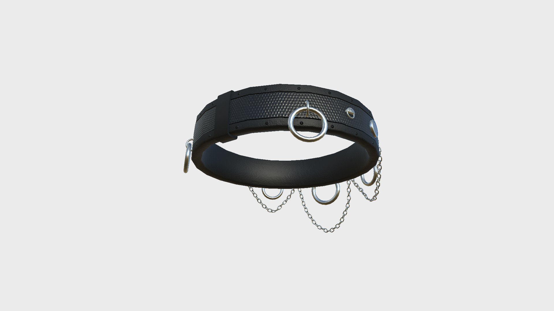 Choker Collar B01 Black Silver - Character Design Punk Gothic 3D model ...