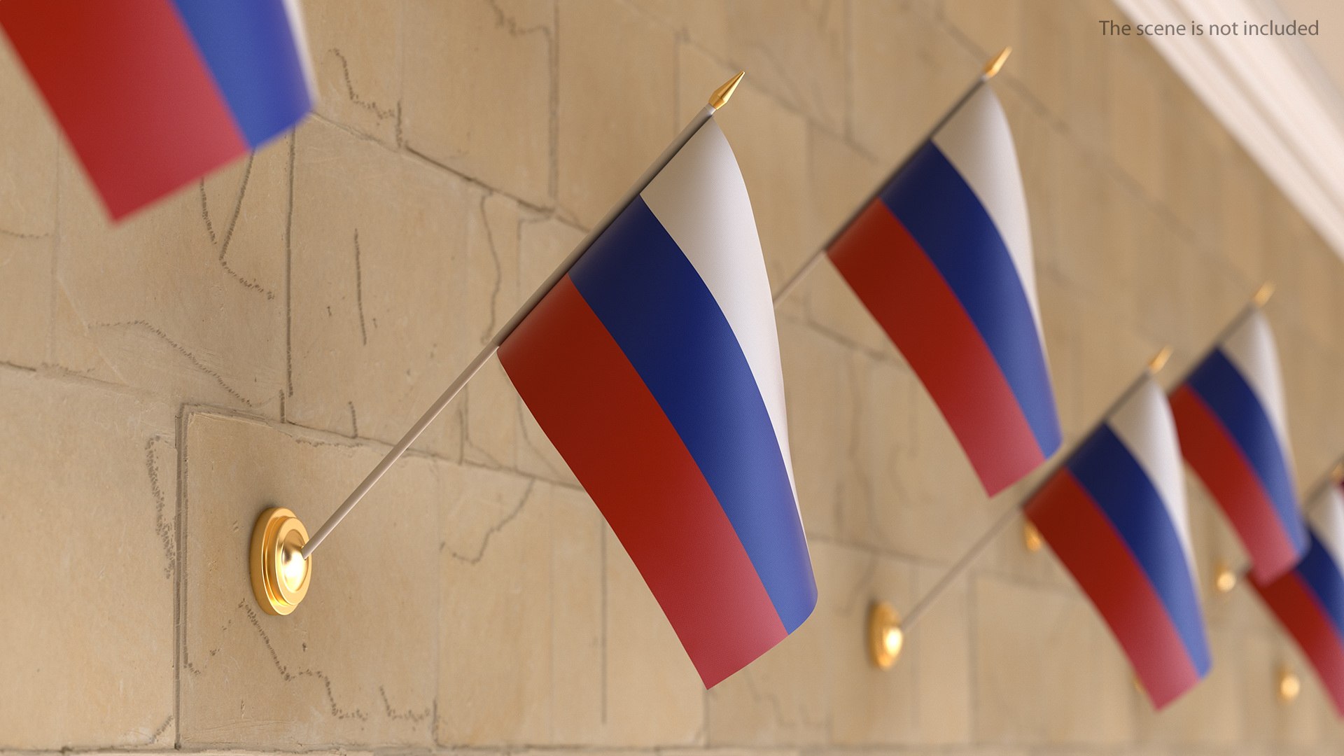 Wall flag russia 3D - TurboSquid 1475503