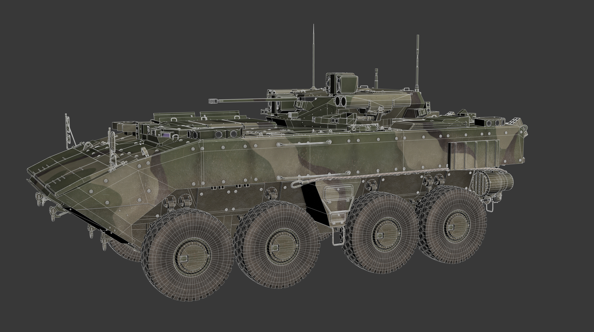 modelo 3d K17 Boomerang Ejército Ruso APC Woodland PBR 154K ...