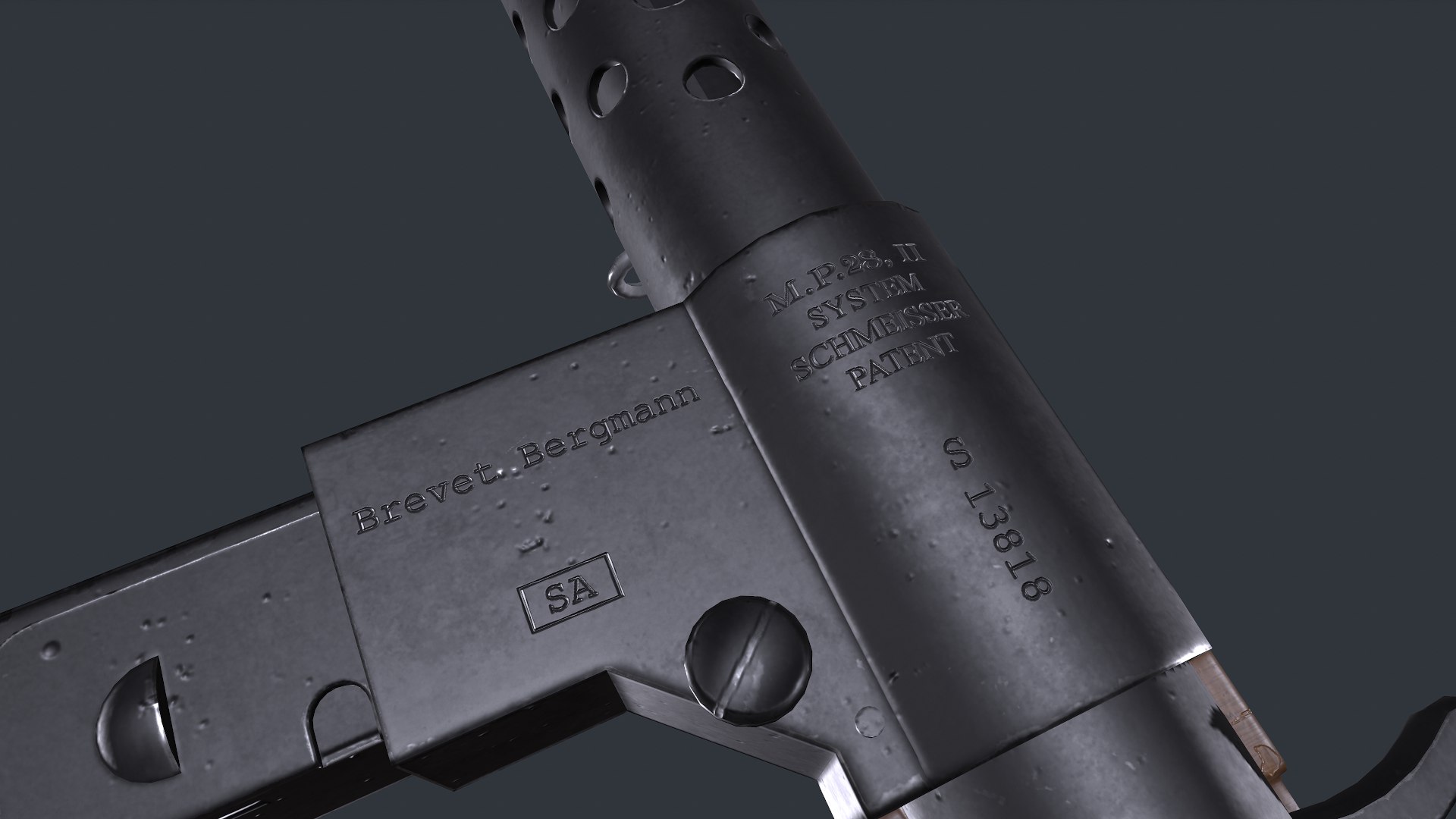 3D MP 28 Submachine Gun Low-poly PBR - TurboSquid 2080080