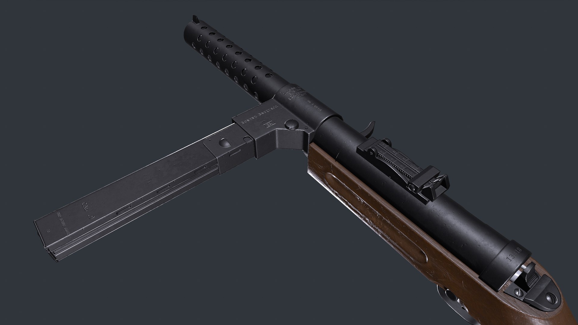 3D MP 28 Submachine Gun Low-poly PBR - TurboSquid 2080080