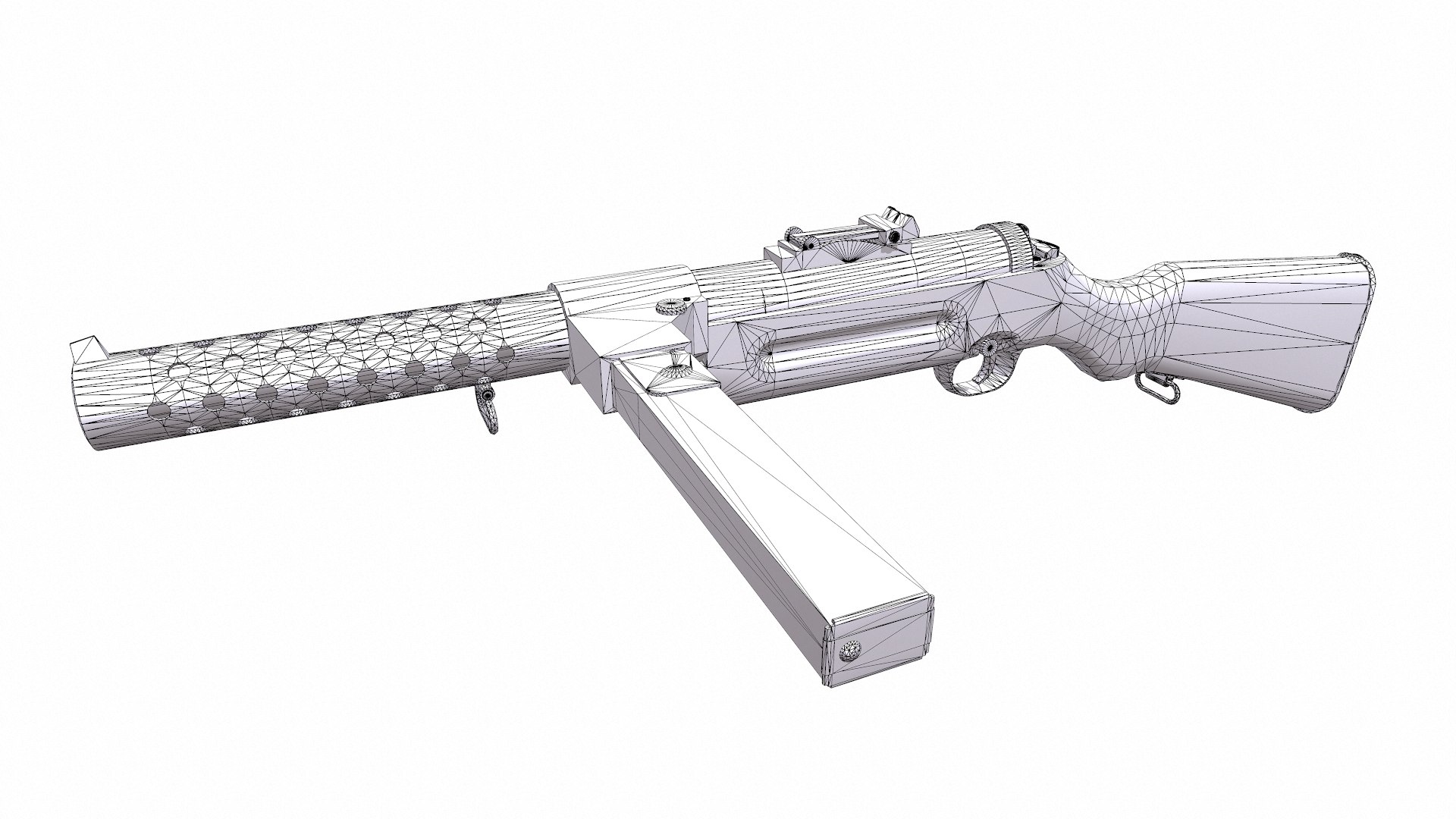 3D MP 28 Submachine Gun Low-poly PBR - TurboSquid 2080080