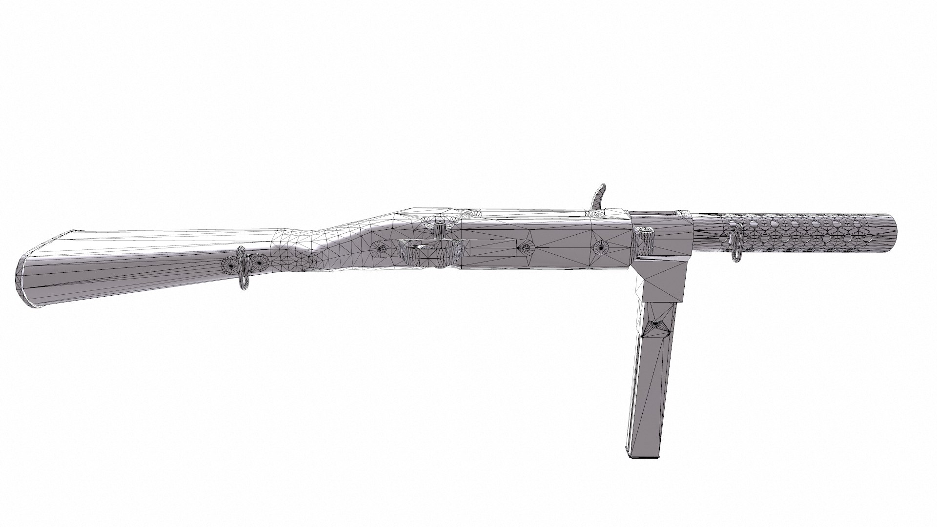 3D MP 28 Submachine Gun Low-poly PBR - TurboSquid 2080080