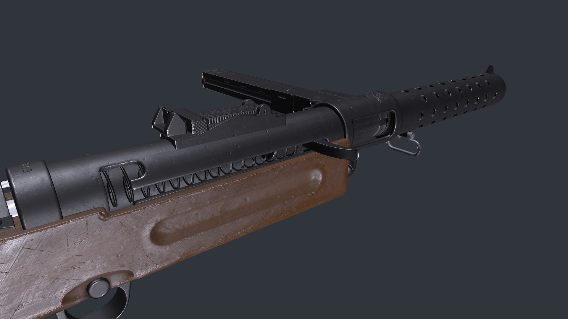 3D MP 28 Submachine Gun Low-poly PBR - TurboSquid 2080080