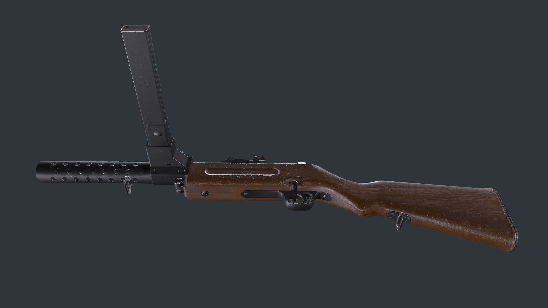 3D MP 28 Submachine Gun Low-poly PBR - TurboSquid 2080080