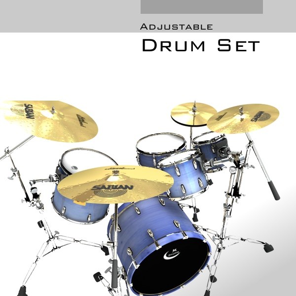 adjustable drum set 3d model