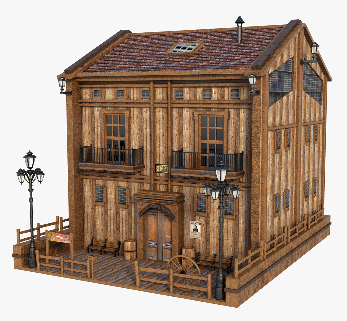 Free wood house 3D - TurboSquid 1363475