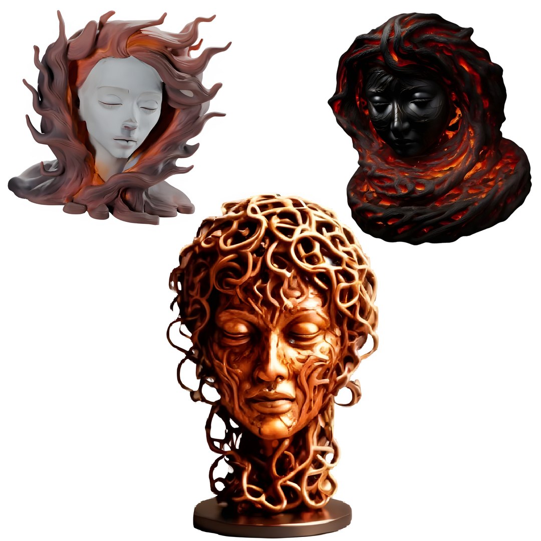 Ethereal Flame Bust 3D Model - TurboSquid 2295924