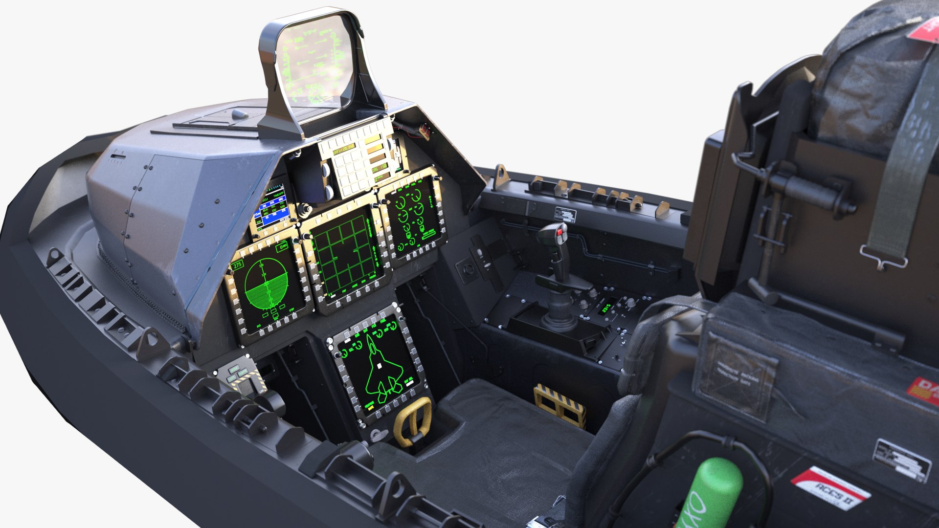 F-22 RAPTOR - Realistic Cockpit Interior REALTIME 3D Model - TurboSquid ...