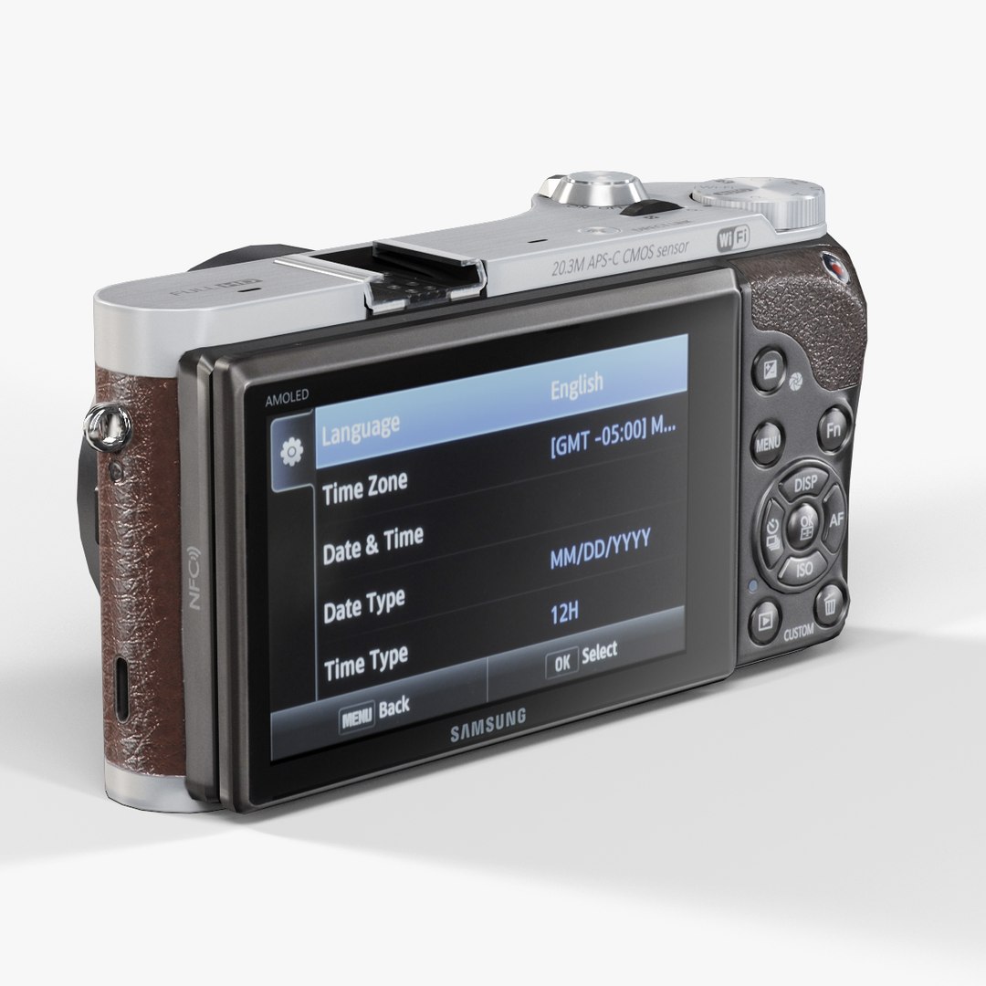 low-poly samsung nx300 brown 3d model