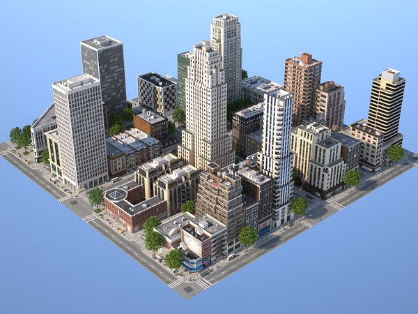 Downtown city buildings 3D - TurboSquid 1168146
