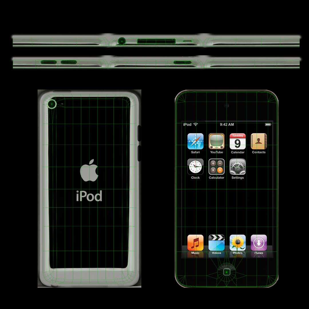 3d model of apple ipod touch generation