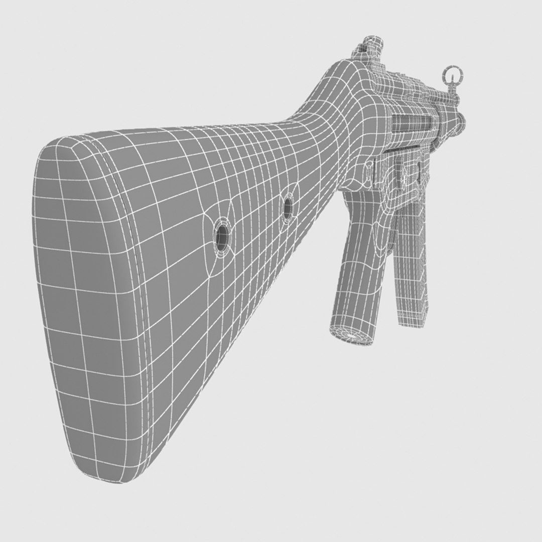 3d realistic submachine gun sf