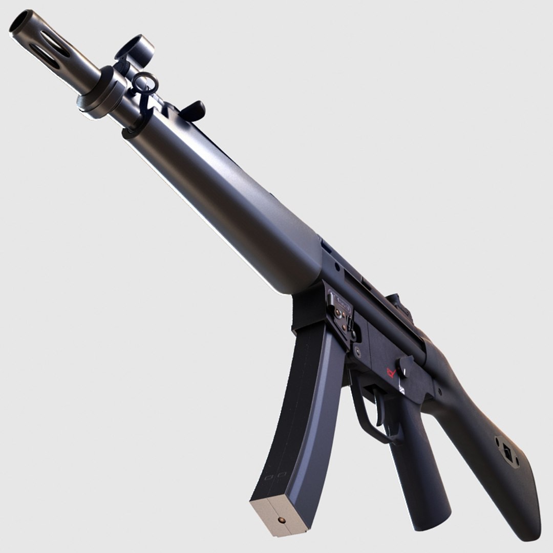 3d realistic submachine gun sf
