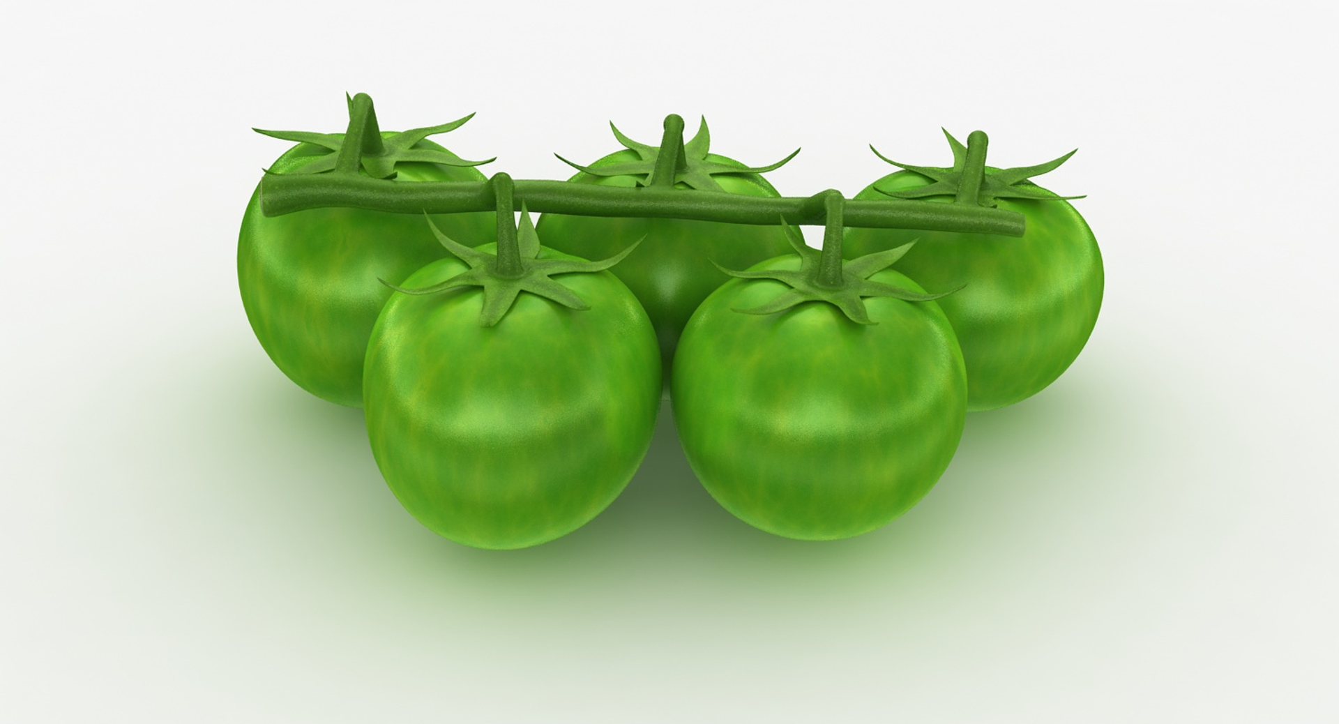 Realistic Cherry Tomatoes Green Obj