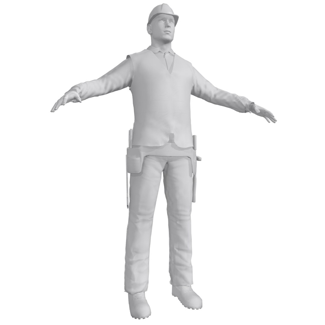3d worker man model