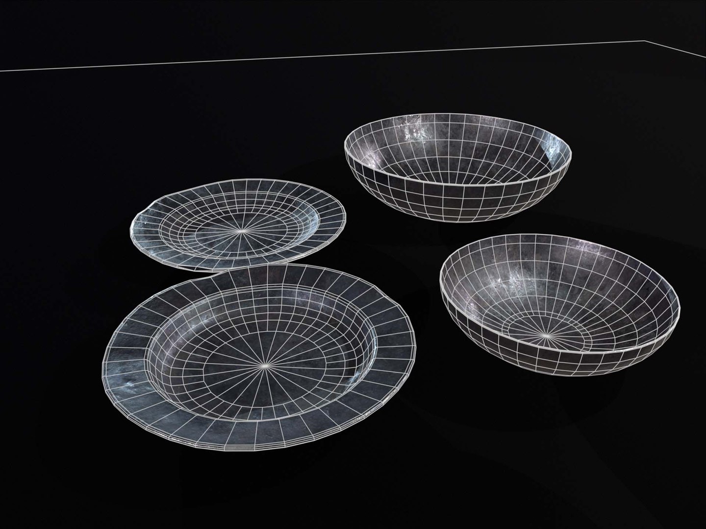 3D Medieval Iron Dishes Set model - TurboSquid 2118437