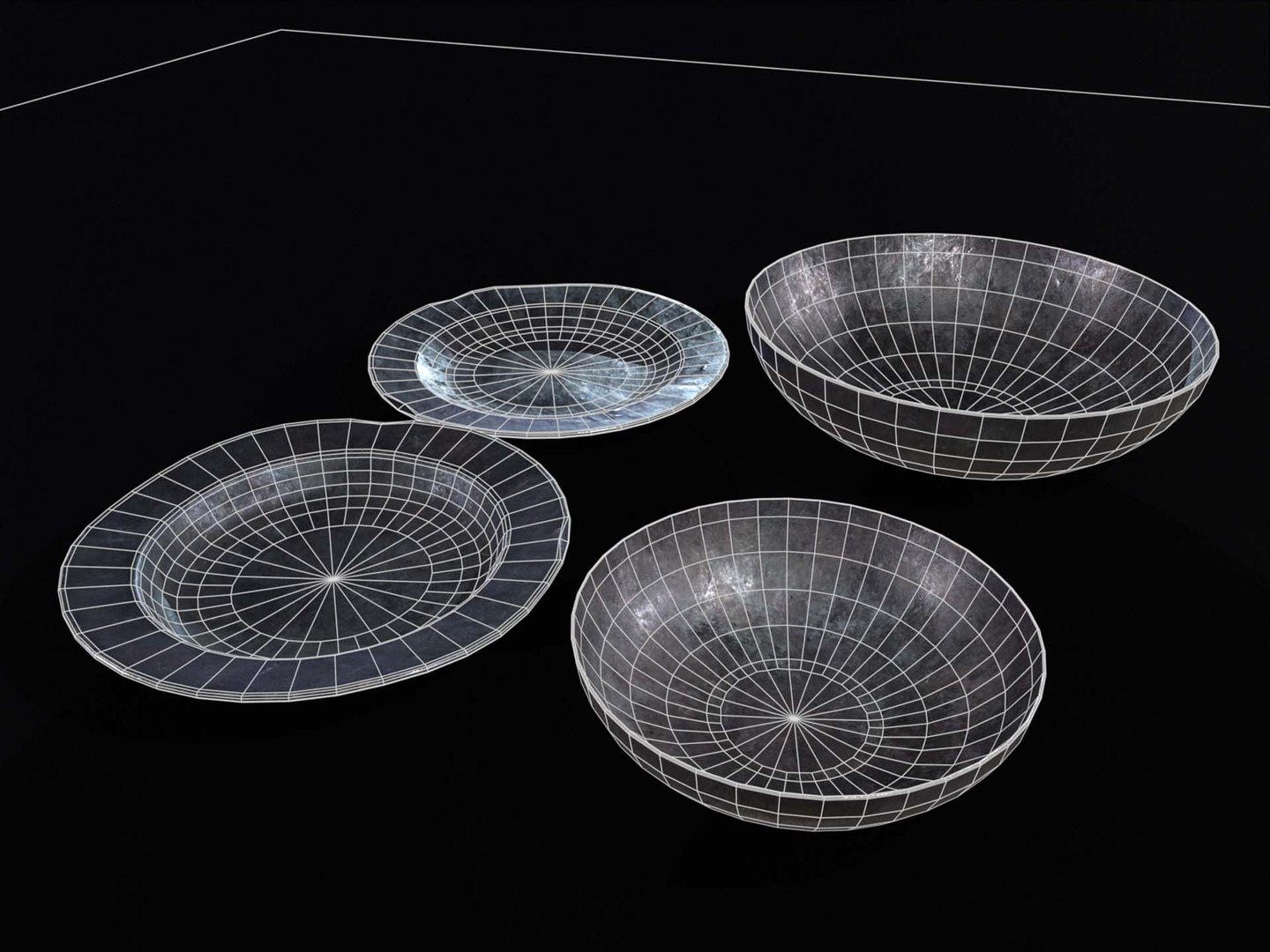 3D Medieval Iron Dishes Set model - TurboSquid 2118437