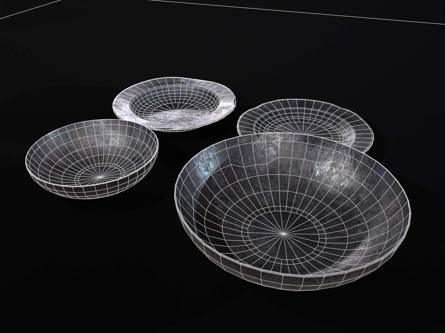 3D Medieval Iron Dishes Set model - TurboSquid 2118437