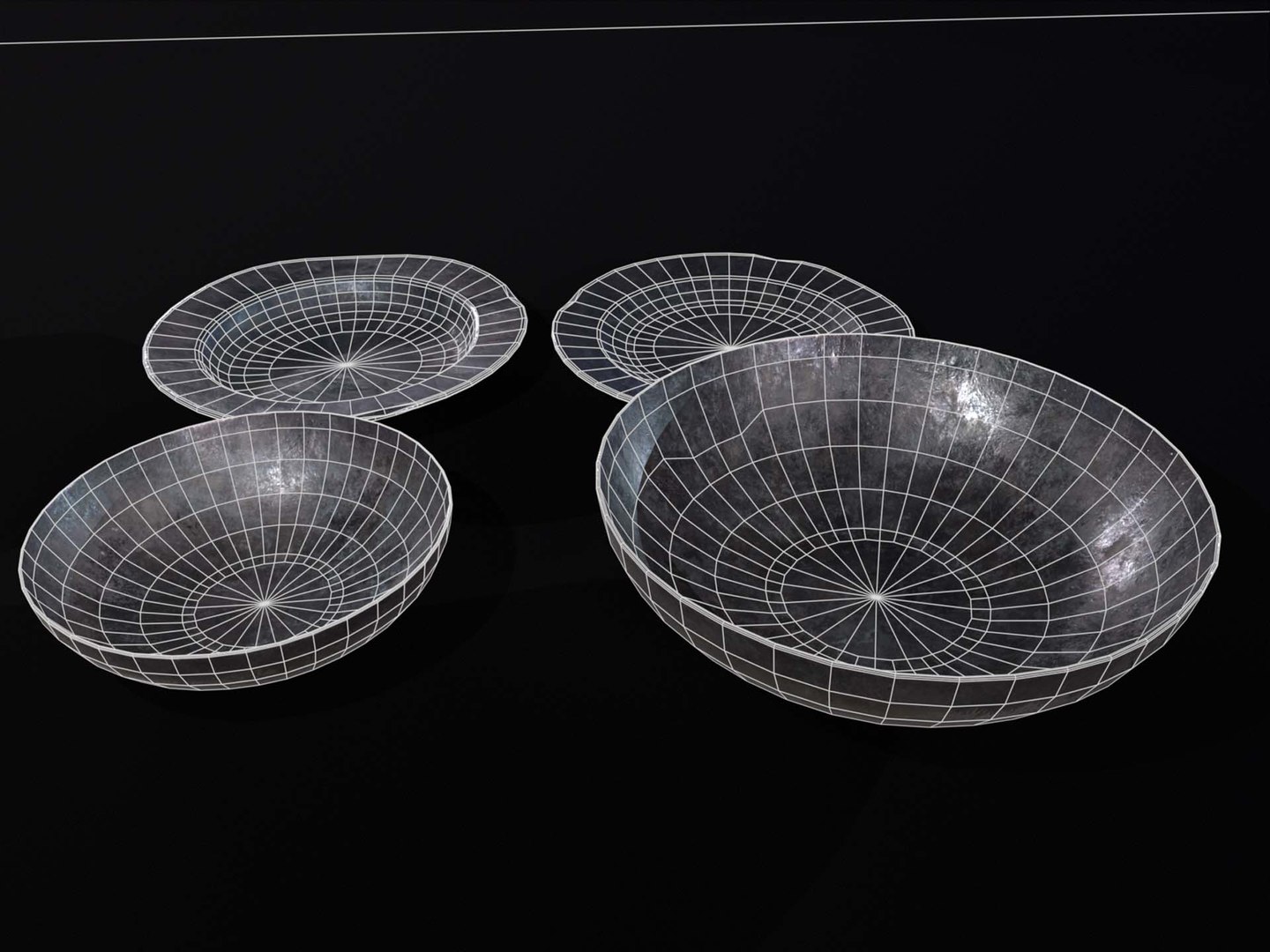 3D Medieval Iron Dishes Set model - TurboSquid 2118437