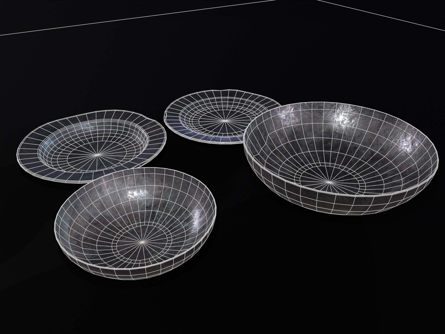 3D Medieval Iron Dishes Set model - TurboSquid 2118437