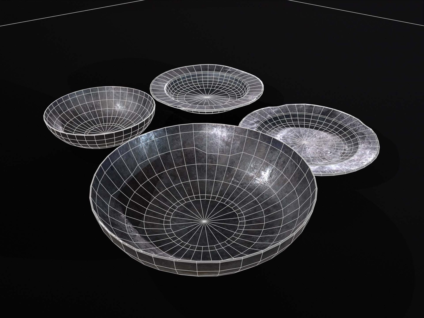 3D Medieval Iron Dishes Set model - TurboSquid 2118437