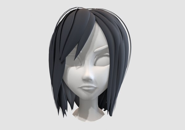 3D модель basic cartoon hairstyle - TurboSquid 1917559