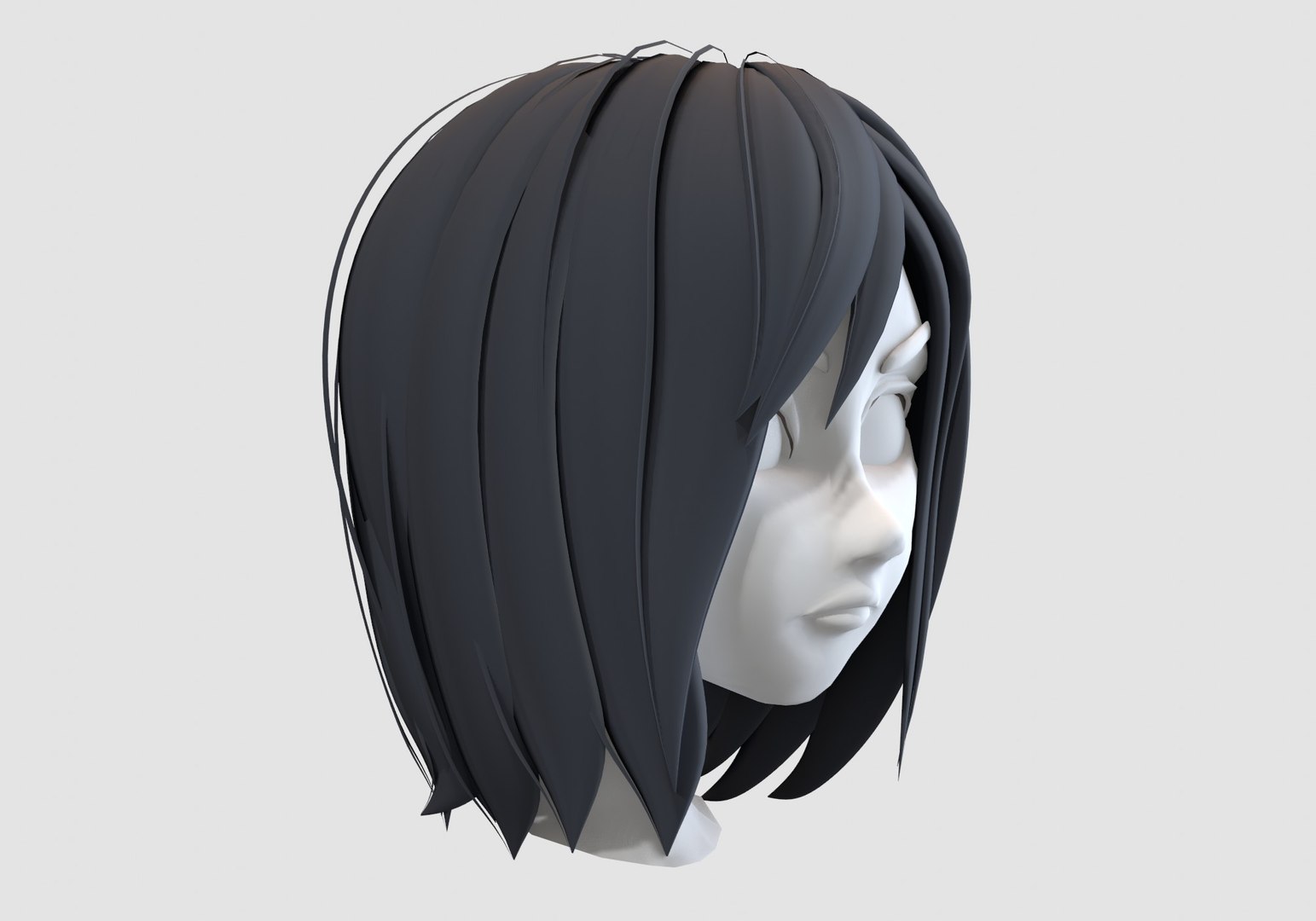 Basic Cartoon Hairstyle 3D Model - TurboSquid 1917559