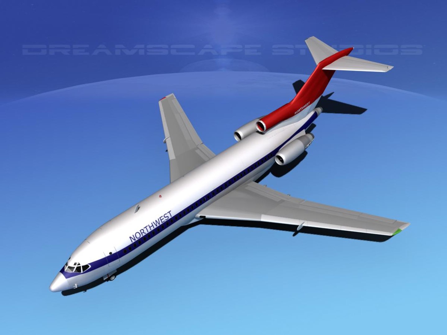 3d Boeing 727 727-100