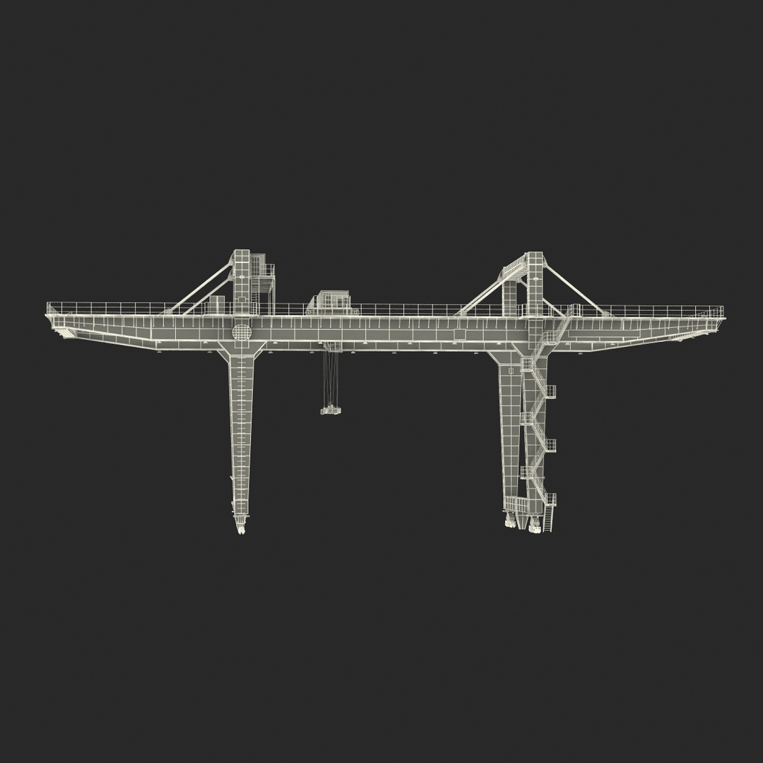 3d Model Rail Mounted Gantry Container Crane